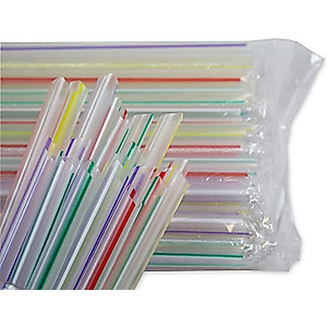 MULMEHË Individually Wrapped Long Jumbo Bubble Tea, Boba, and Smoothie Straws, 8.5", 500 per Pack