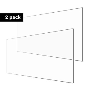 KLEARSTAND 2 Sheets of 12" x 24" x 0.09" (2.286mm Thick) Clear Plexiglass, Highly Versatile, Light Weight and High Impact Strength, Made in USA