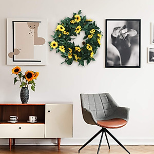 WXBOOM 4pcs Artificial Sunflower Vine Hanging Sunflower Garland Silk Artificial Flowers with Garland Garden Craft Art Party Wedding and Home Decoration