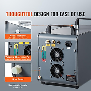 VEVOR Industrial Water Chiller, KH-6000, 200W Industrial Water Cooler with Compressor 7.8 L/min Max Flow Rate, for 60W 70W 80W 90W 100W CO2 Laser Engraving & Cutting Machine