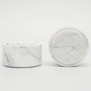 JIMEI Marble Jewelry Box Organizer One-Tier Resin Storage Container with Removable Lid for Ring Necklace Bracelet Earrings, Rings and Accessories (Single-layer)