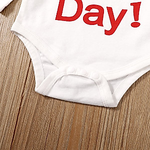 Detigee Baby Boy Cute Festival Outfit Infant Long Sleeve Romper with Hat (Red,6-12 Months)