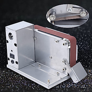 Belt Sanding Grinder Machine 795 Motor Model Mini Belt Sander Knife Sharpener Electric Sanding Belt Machine Mini Belt Sander Polisher 4500~9000rpm for Woodworking, Metal Working, Knife Making