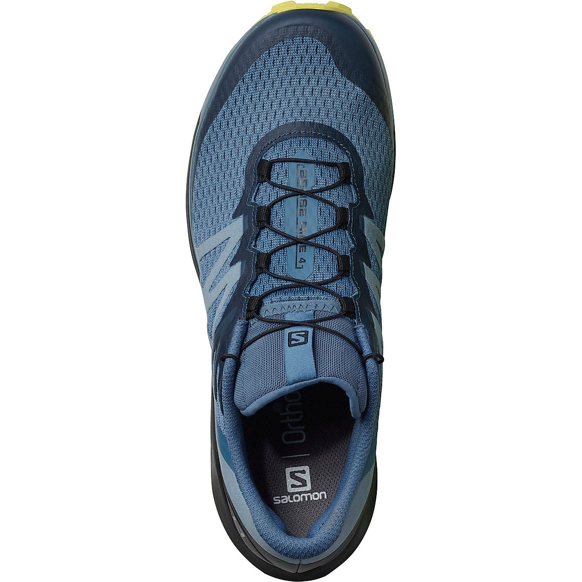 Salomon Sense Ride 4 Trail Running Shoes for Men, Copen Blue/Black/Evening Primrose, 11