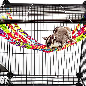 8 Pack Sugar Glider Toy Colored Climbing Cotton Rope Hanging Swing for Sugar Glider Squirrel Hamster Bird Parrot Hanging Toy Cage Accessories Rat Toys Bird Rope Perch Swing Toy (8 Pack)