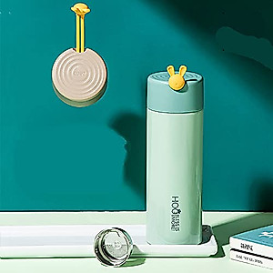 Litaymo Cute Stainless Steel Vacuum Insulated Water Bottle Double Wall Insulated Thermal Bottle Leakproof Vacuum Cup Travel Coffee Mug Green