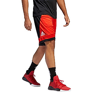 Adidas Mens Basketball Athletic Workout Shorts, Red, Small