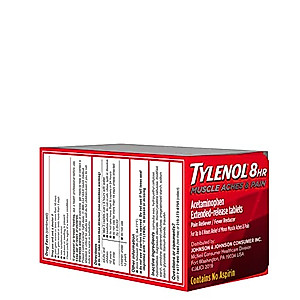 Tylenol 8 Hour Muscle Aches & Pain Acetaminophen Tablets for Muscle & Back Pain, 100 Count