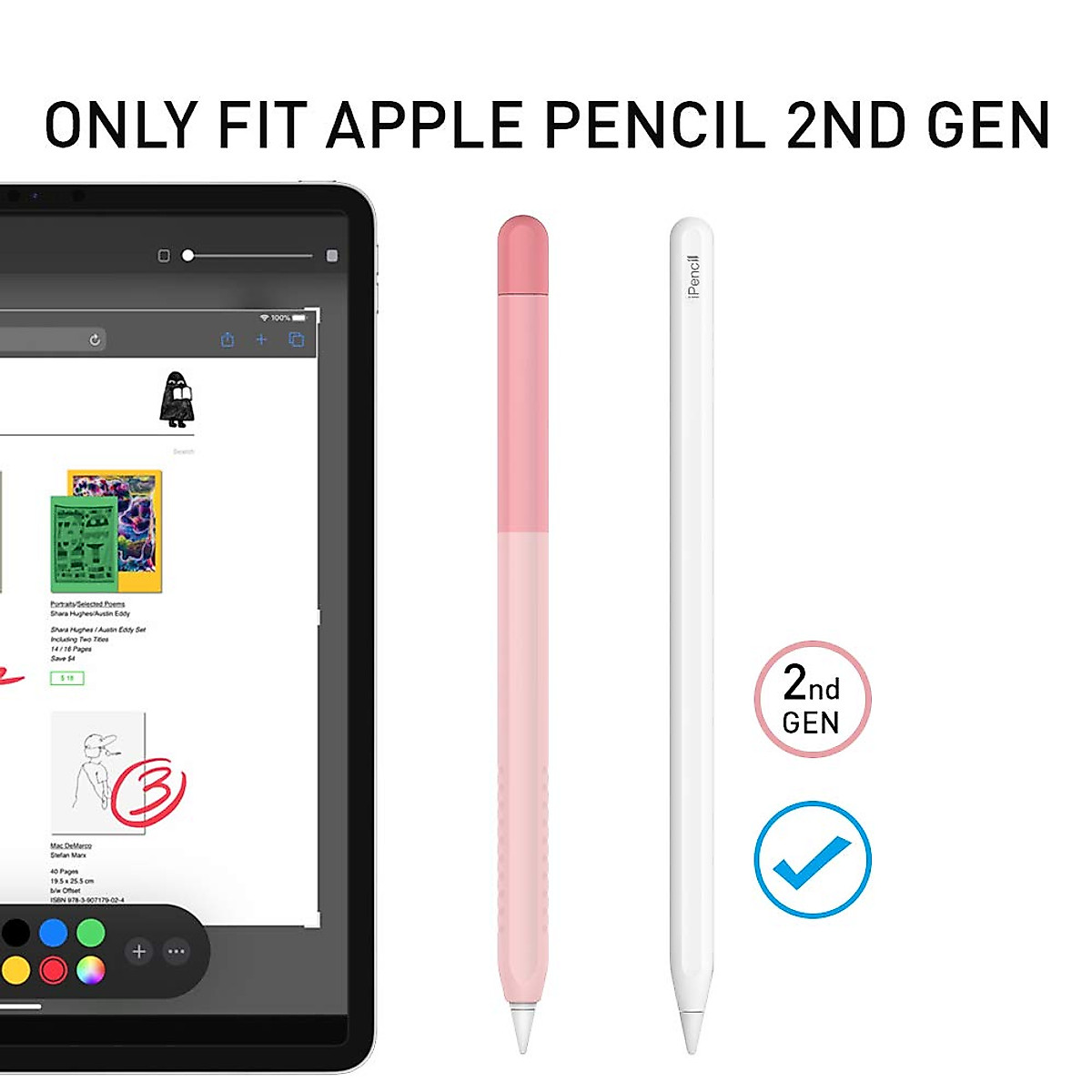 Apple Pencil 2nd Generation Case + 2 Pack Apple Pencil Tips