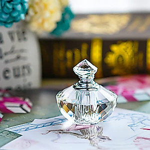 H&D Crystal Glass Art Deco Vintage Style Perfume Bottles Empty Glass Refillable 2ML