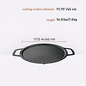 Solo Stove Large Cast Iron Griddle Top, Cookware for Bonfire and Yukon fire pit, Fireplace accessory, Cooking surface: 17.75", Weight: 16.5 lbs