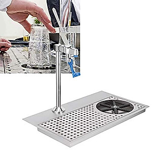 Natudeco Glass Rinser Commercial Automatic Cup Washer Bar Cup Cleaner with Faucet Drainer Gasket Cup,Washing Supply for Bars Coffee Shops and Restaurants