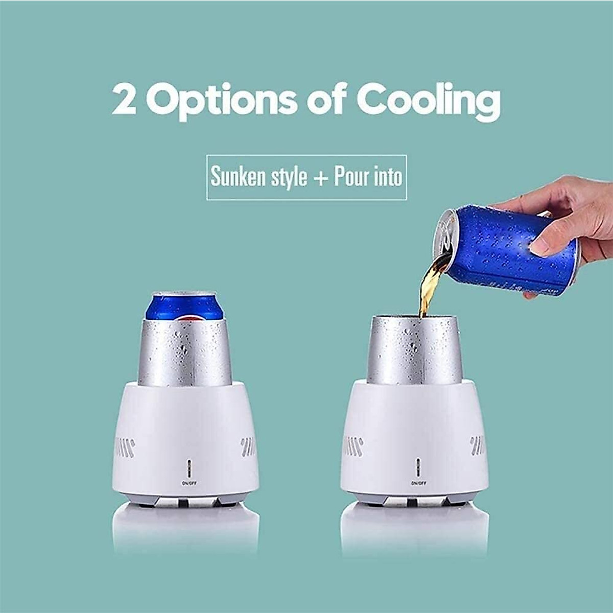 MXJCC Portable Mini Refrigerator Electric Summer Drink Cooler Kettle Drink Instant Quick Cooling Cup Home Office Cold Drink Machine Small Appliance Kettle (Color : Black)