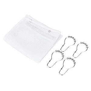 Hanging Mesh Bath Quick Dry Hanging Caddy Bath Organizer Hang on Shower Curtain Mesh Shower Caddy Space Saver(Clip Hook)