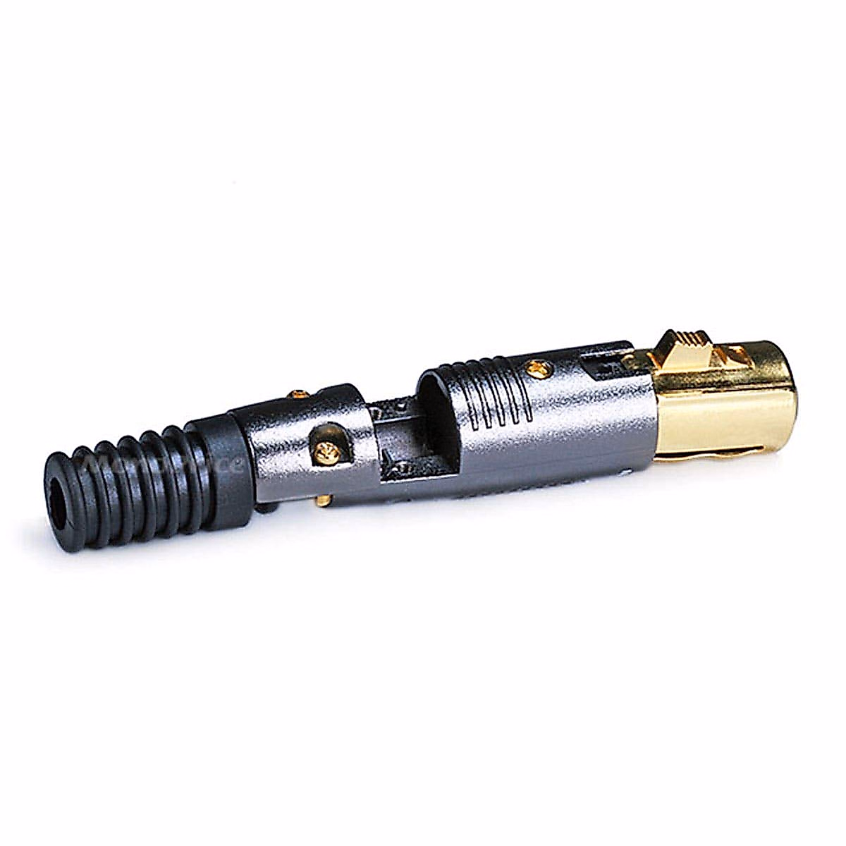 Monoprice 3 Pin XLR Female Mic Connector, Black - Gold Plated Pins, Strain Relief Boot for Corrosion Free Connections