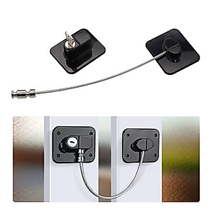 2 Pieces Refrigerator Lock with Strong Adhesive Refrigerator Cabinet Locks with Key for Babies Child Safety for Kitchen Drawers and Windows, Doors and More