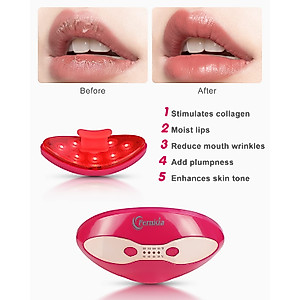FERNIDA Red Light Device, 2 in 1 Lip and Eye Care Tool with Heated for Anti-Aging, Smooth Lip Wrinkles, Lip Plumper and Reduce Dark Circles,4 Levels Heating Temps, Red