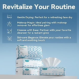 Winner Soft Face Towels - 100% USA Cotton Dry Wipes, 600 Count Unscented Cotton Tissues for Sensitive Skin, OEKO-TEX Certified Face Towelettes Disposable, Makeup Remover Facial Towels, 6 Pack