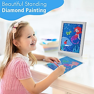 ZALIAFEI 2 Pack Diamond Art Kits for Kids, Gem Painting for Kids Holiday, Gem Art Kits for Girls Birthday Gift, Arts and Crafts for Kids Ages 8 10 12