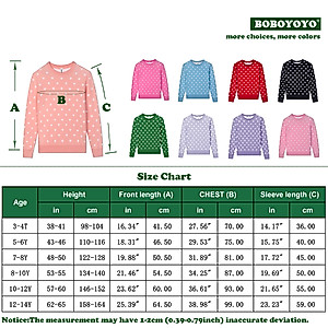 BOBOYOYO Girls Sweaters Cotton Kids Heart Sweater Valentine Holiday Pullover Teen Clothes Crew Neck Knit Top Long Sleeve Pink