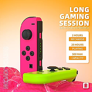 WWOKIND Joy Con Controller Compatible for Switch, Wireless Joypad Replacement for Switch Joycon, Left Right Remote for Switch Controllers Joycon(Pink and Green)