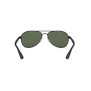 Ray-Ban RB3549 Aviator Sunglasses, Matte Black/Dark Green, 58 mm