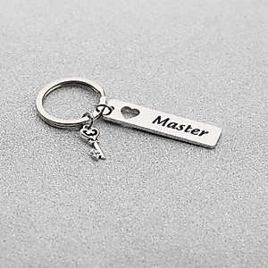 BAUNA Couple Gifts for Boyfriend and Girlfriend Master Slave Keychain Funny Matching Couple Keychains Set for Him and Her (Master Slave Keychain Set)