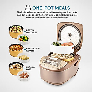 Aroma Housewares ARC-6106 Aroma Professional 6 Cups Uncooked Rice, Slow Cooker, Food Steamer, MultiCooker, Champagne