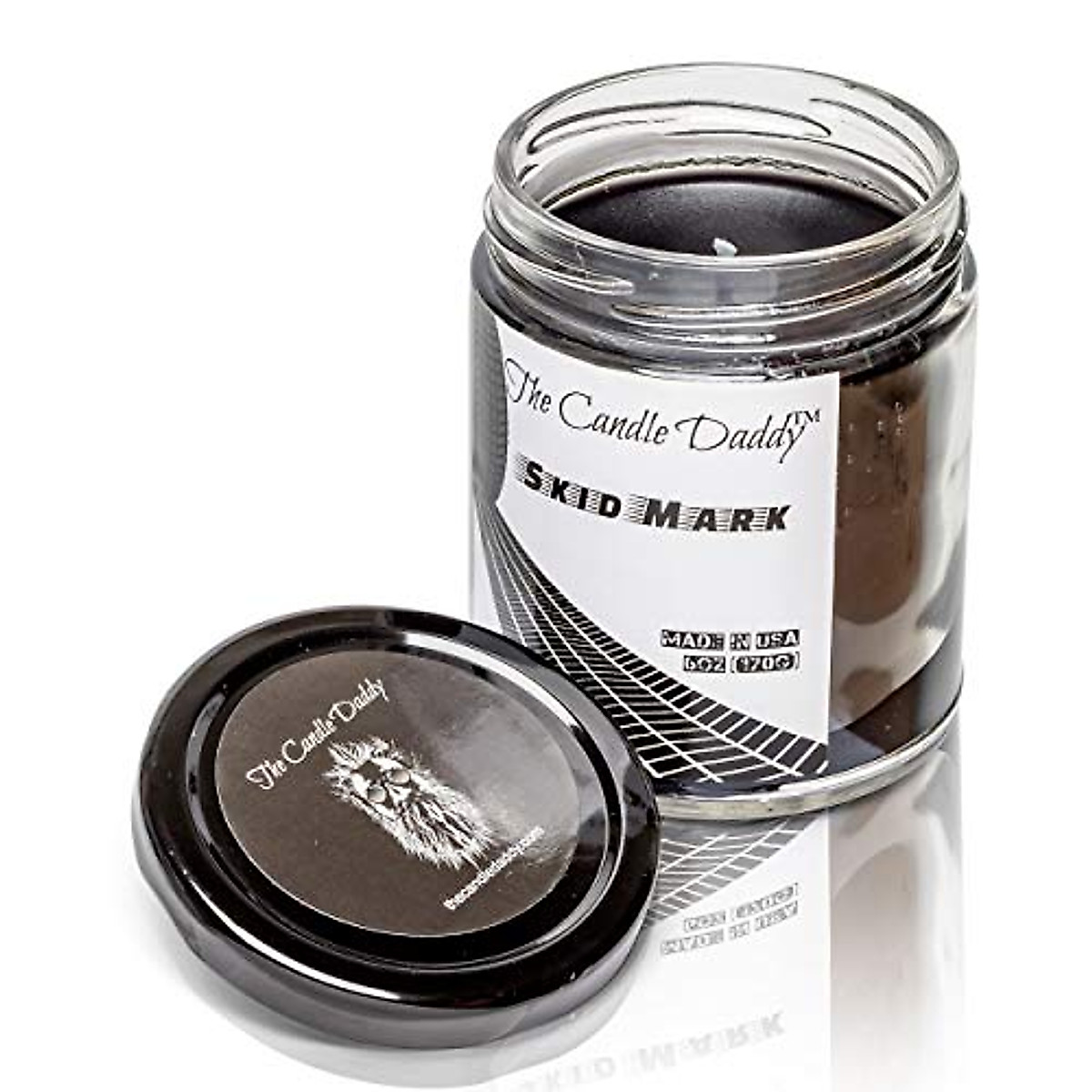 Skid Mark- Burnt Rubber Scented Candle - 6 oz jar Candle - up to 40 Hour Burn - Made in USA