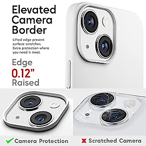 IceSword iPhone 13 White Case 6.1” (2021), Liquid Silicone Slim Shockproof Phone Case Cover, Soft Anti-Scratch Microfiber Lining, Matte White, Protective 6.1 inch Compatible with iPhone 13 - White