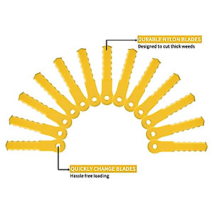 FourShow 30Pcs Replacement Blades Compatible with Weed Warrior Push-N-Load 3 Blade Trimmer Head and Pivotrim Hybrid 2-N-1 Head
