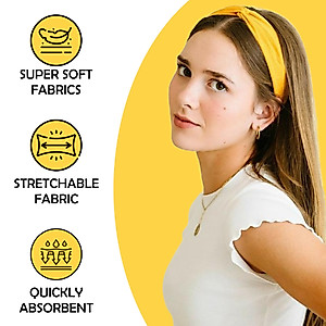 LOTUS78 Women's Headbands - 8 Pack Soft Fabric Hair Accessories, Boho Elastic Sweat-Wicking Headbands for Exercise & Yoga (Rising Pink)