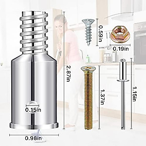 Elesunory 6Pcs Threaded Tip Replacement, Ultra Threaded Tip Repair Kit, Metal Broom Handle Adapter for 0.98 Inch Wood or Metal Poles