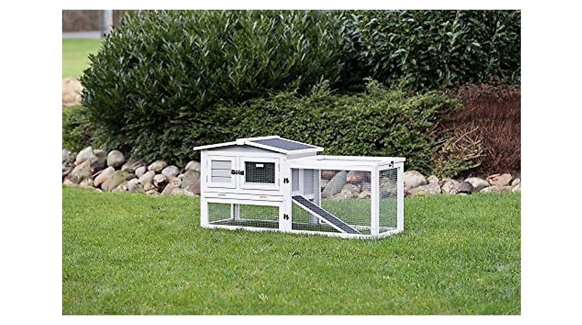 TRIXIE Insulated Rabbit Hutch with Run - 2-Story Small Animal Home