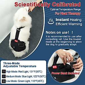 BUVUB Heated Dog Hip Brace Comes with Power Bank Heat Therapy for Dog with Hip Dysplasia, Arthritis, Hip Pain, Lower Back Pain, Weakness or Back Leg Limping(M)