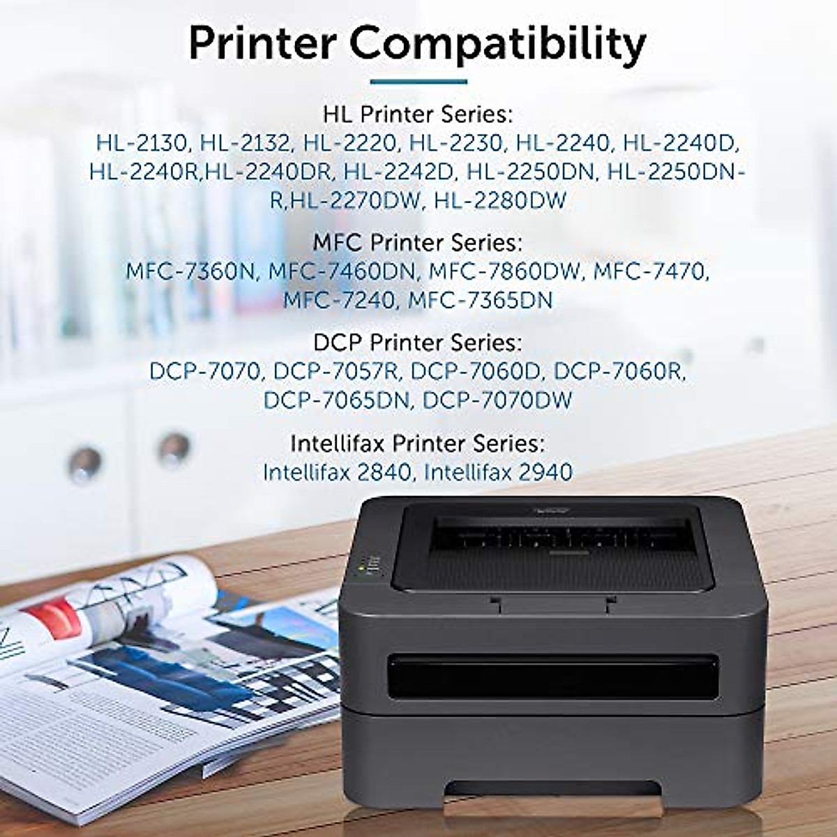 JOJOME Compatible Toner Cartridge Replacement for Brother TN450 TN-450 TN420 for HL-2270DW HL-2280DW HL-2230 HL-2240 MFC-7360N MFC-7860DW DCP-7065DN Intellifax 2840 (Black, High Yield, 4-Pack)