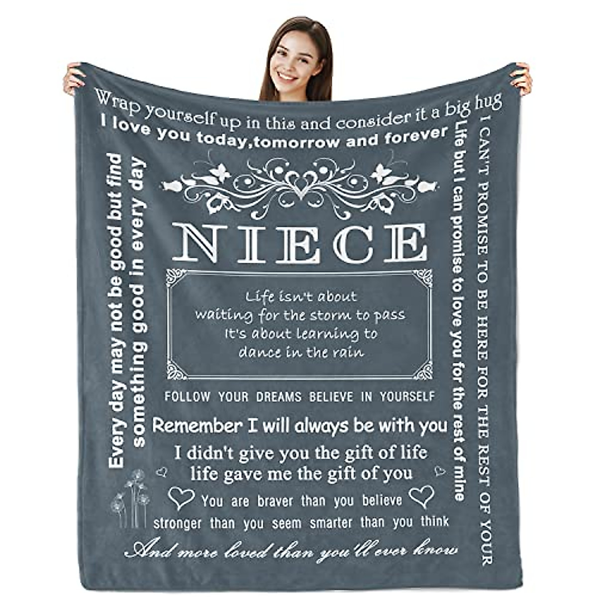 FTEFueie Niece Gifts from Auntie, Niece Blanket 50"x60", Birthday Gift for Niece from Auntie, Niece Birthday Gift, Niece Gifts from Aunt, Gifts for Niece Christmas Throw Blanket