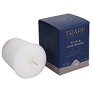 Trapp 2oz Votive Scented Candle Cozy Earthy Aromas Variety, Set of 4 - Scents Include No. 74 Tabac & Leather, No. 21 Amber Bergamot, No. 07 Patchouli Sandalwood, No. 68 Teak & Oud Wood