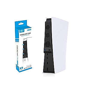 Cooling Fans for PS5 Accessories with External USB, 3 Fans Cooler Compatible with PS5 Digital Edition/Ultra HD for PS5 Console-白色