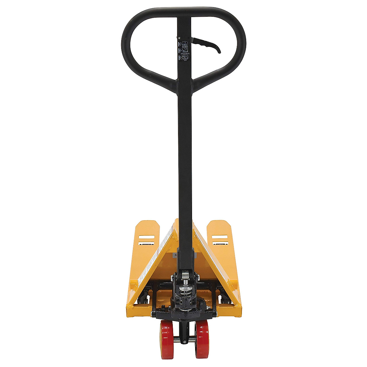 Vestil PM1-1532-MINI Steel Mini Hand Pallet Truck 45 in. x 15 in. x 45 in. 1100 Lb. Capacity Yellow