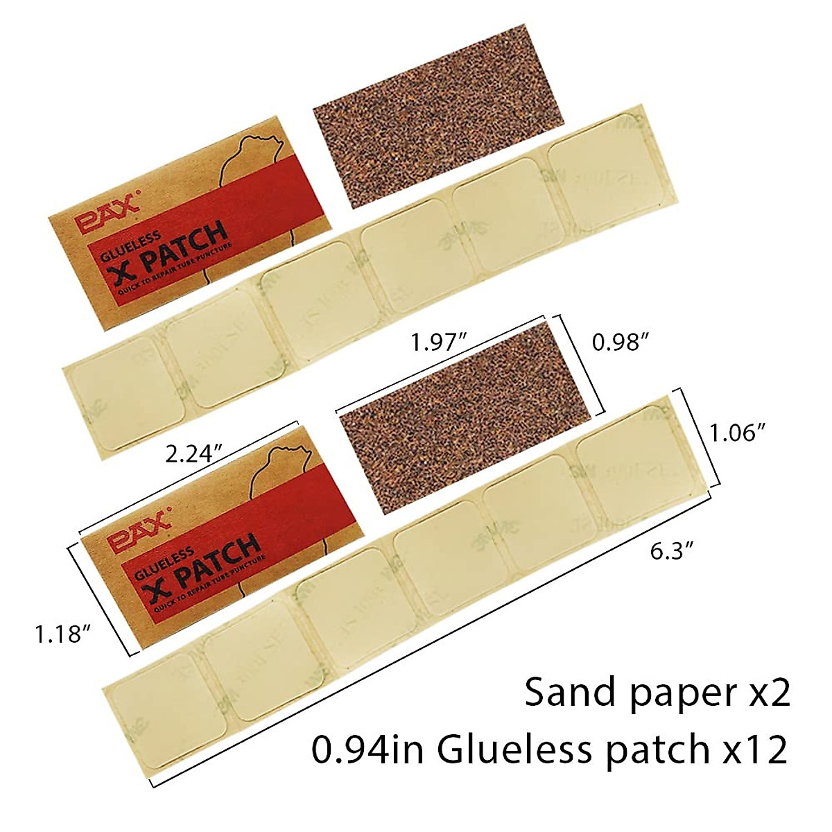 Pax 14 Pcs Lightweight Clear Glueless Tire Puncture Bike Tube Patch Kit, Multipurpose Transparent Self-Adhesive Patch for Inflatable Rubber, Pool Boat, Swimming Tube, Rain Boots & Umbrellas