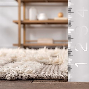 nuLOOM Kandice Contemporary Trellis Wool Blend Area Rug, 8x10, Beige