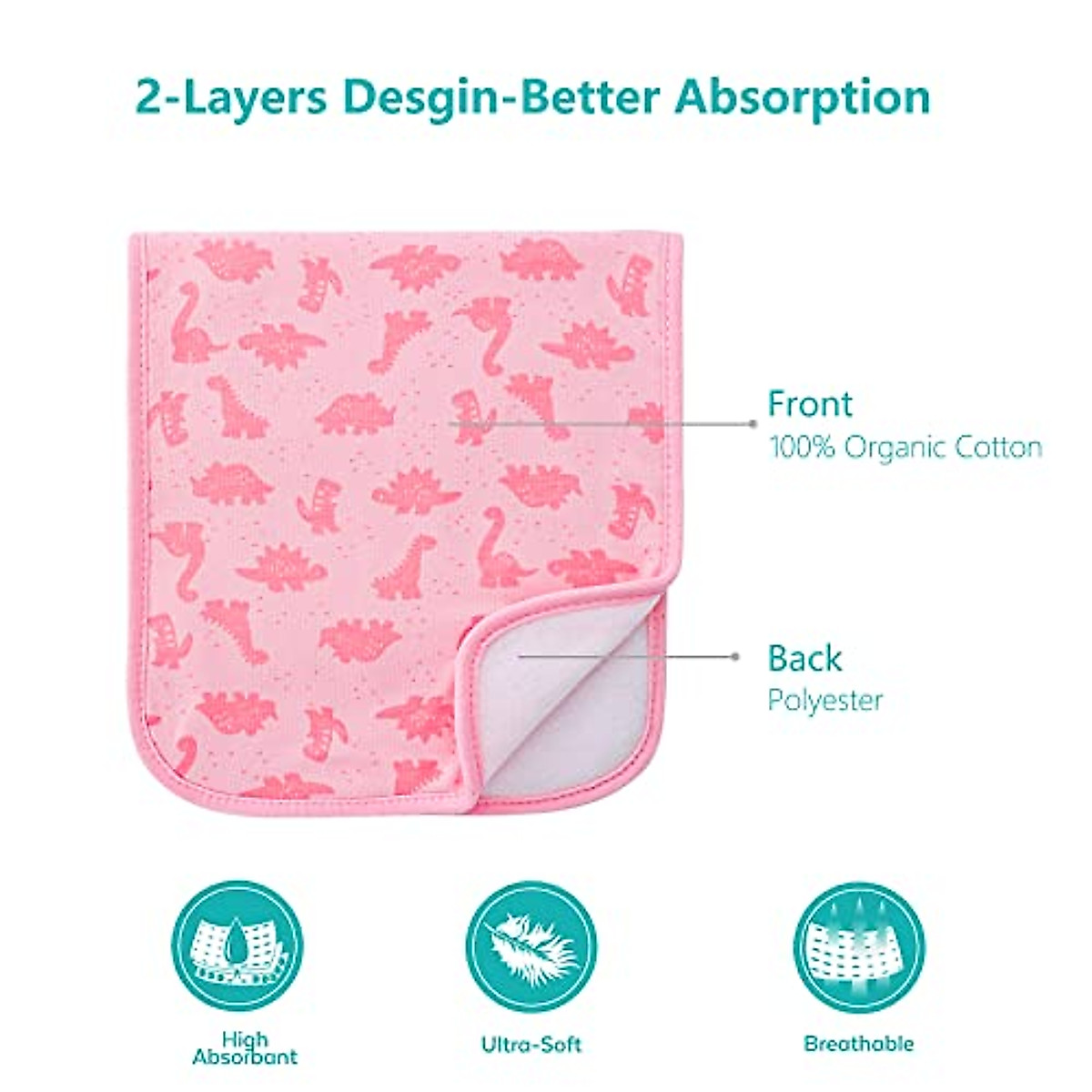 Hakochia Burp Cloths for Baby Girls Organic Cotton Large Burp Clothes Extra Absorbent Soft Burping Rags Spit Up Cloth Sets for Newborns 8 Pack