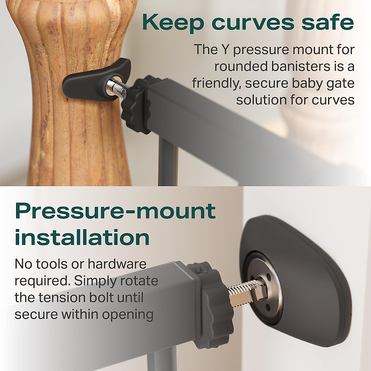 Cumbor 46 &51.5-Inch Baby Gate Extra Wide, Easy Walk Thru Dog Gate for The House, Auto Close Baby Gates for Stairs, Doorways