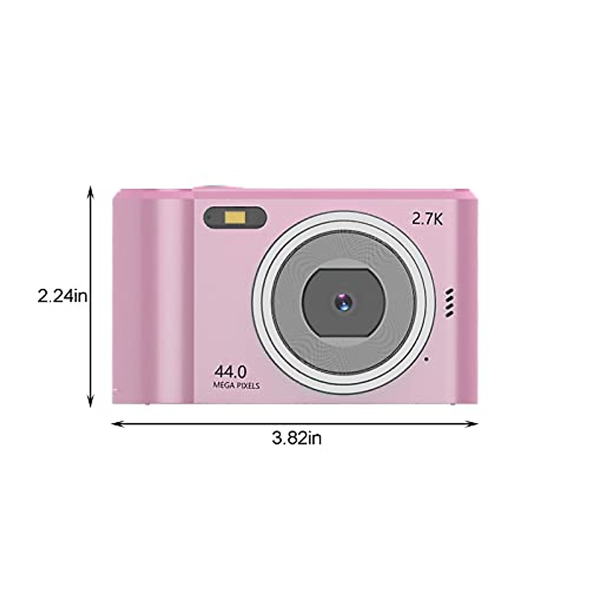 New 44 Million Student Digital Camera, 2.4 Inch High-definition Child Student Card Camera 16 Times Digital Zoom Electronic Anti-Shake Face Detection,Gifts for Students Teens Adults Girls Boys (Pink)