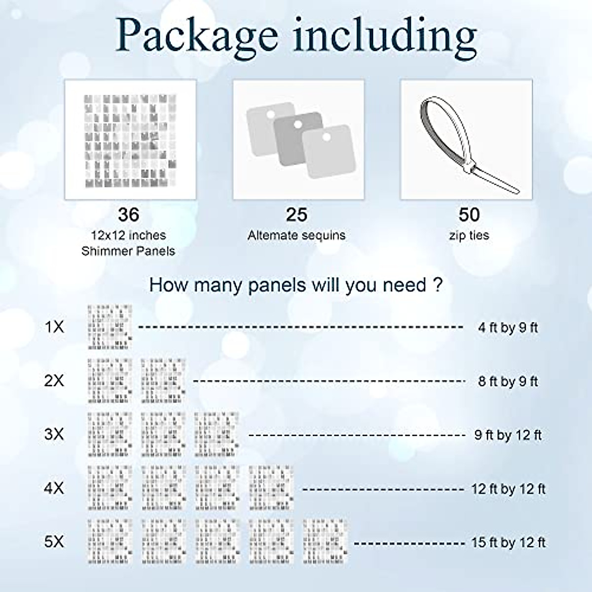 Ayfjovs 36 PCS Silver Shimmer Wall Backdrop Panels, Square Sequin Wall Backdrop Shimmer Photo Backdrops for Birthday Decoration, Graduation, Wedding, Anniversary Party Supplies