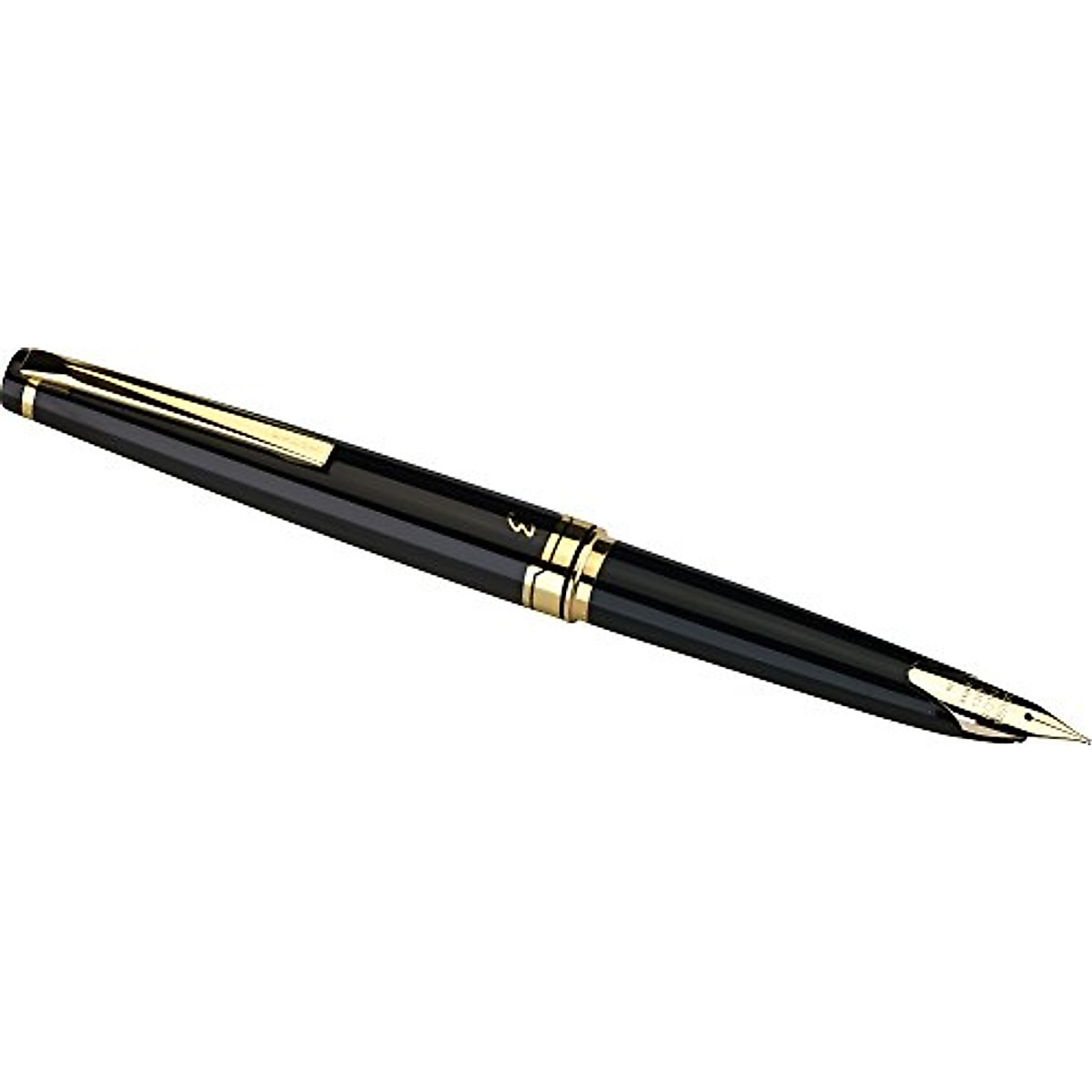 PILOT E95s Fountain Pen, Black Barrel with Gold Accents, Fine Nib, Blue Ink (60837)