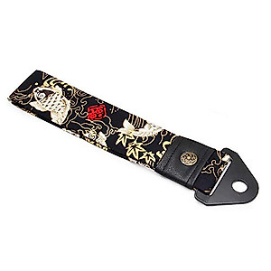 Ancient Japanese Antiquity Element Tow Strap，Car Modification Sports Trailer Belt with Combination of Koi Traction Rope Trailer Hook Fit for Decorative Trailer Belt（Black）