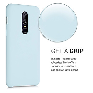 kwmobile Case Compatible with OnePlus 6 Case - TPU Silicone Phone Cover with Soft Finish - Cool Mint