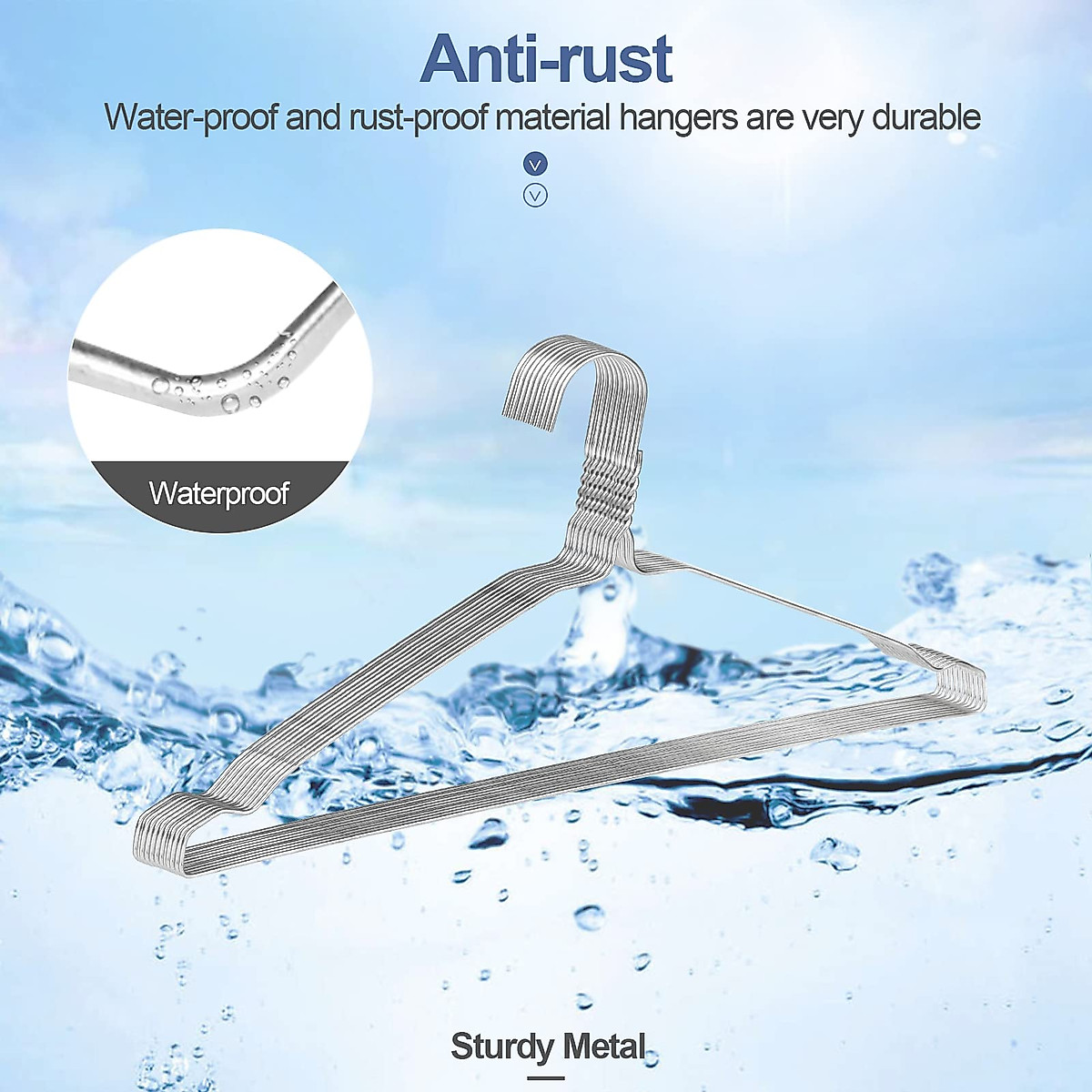 SPECILITE Wire Hangers 100 Pack, Metal Wire Clothes Hanger Bulk for Coats, Space Saving Metal Hangers 16.7 Inch Ultra Thin Non Slip with Groove, for Standard Size Suits, Shirts, Pants, Skirts-Silver